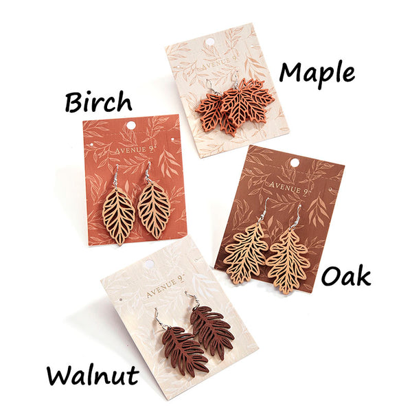 Laser Cut Wood Leaf Earrings 474691 Buffalo Trader Online