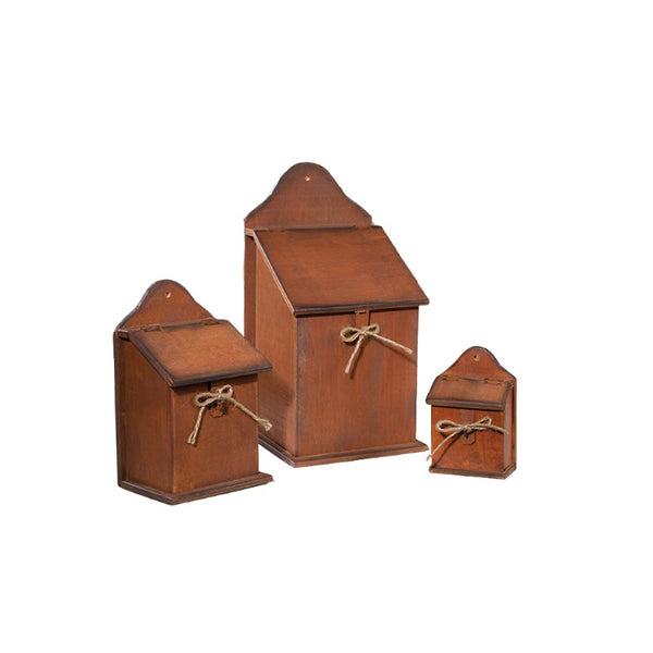 Old Wooden Wall Canisters 12398 | Buffalo Trader Online