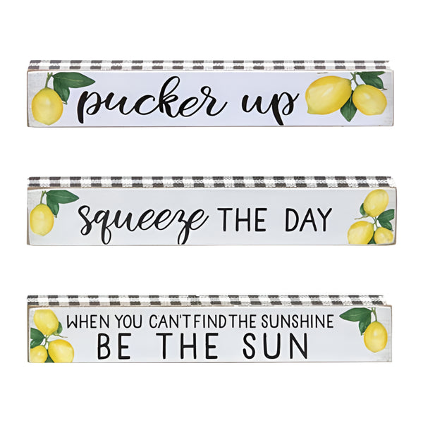 Pucker Up Lemon Mini Stacking Signs G35360 | Buffalo Trader Online