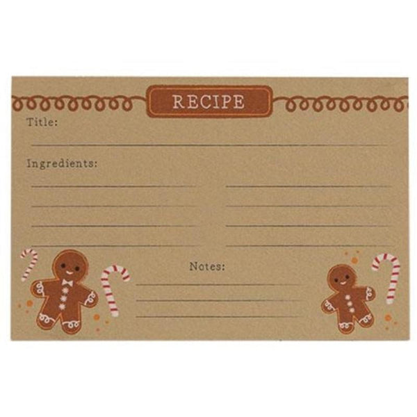 Gingerbread Man Recipe Cards 24 Ct G55043 | Buffalo Trader Online