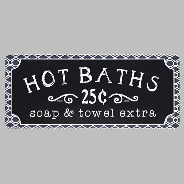 Hot Baths Metal Bathroom Sign G65151 | Buffalo Trader Online