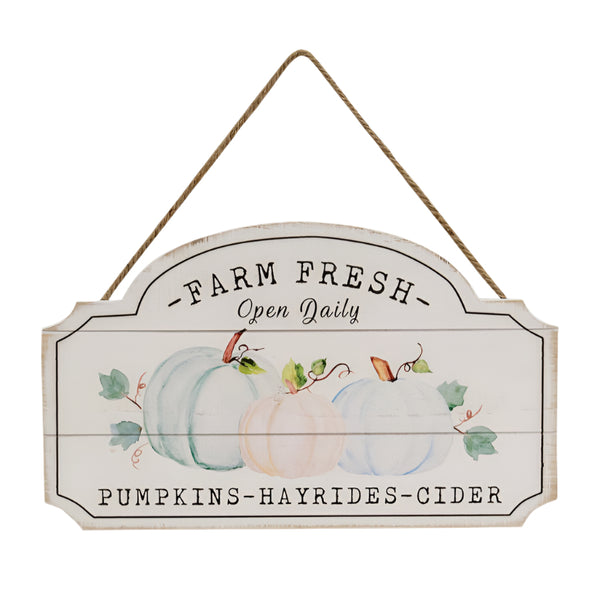 Farm Fresh Pumpkins Hayrides Cider Wooden Sign G65269 | Buffalo Trader ...