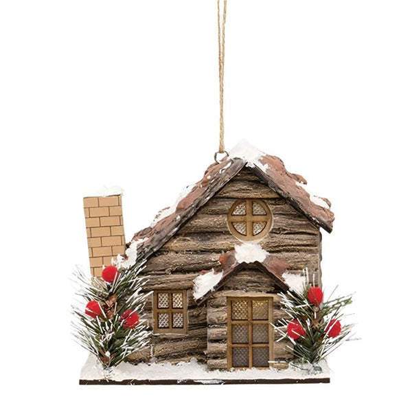 LED Winter Lodge House Ornament GSR2322501 | Buffalo Trader Online