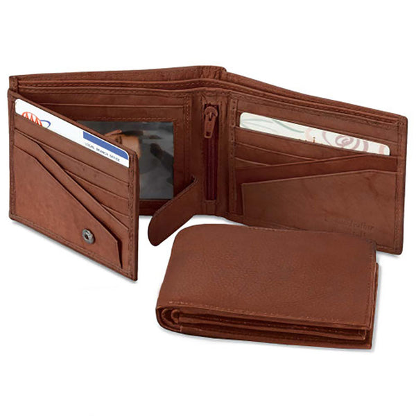 Mens Dual Bifold Leather Wallet MIN-2314 | Buffalo Trader Online
