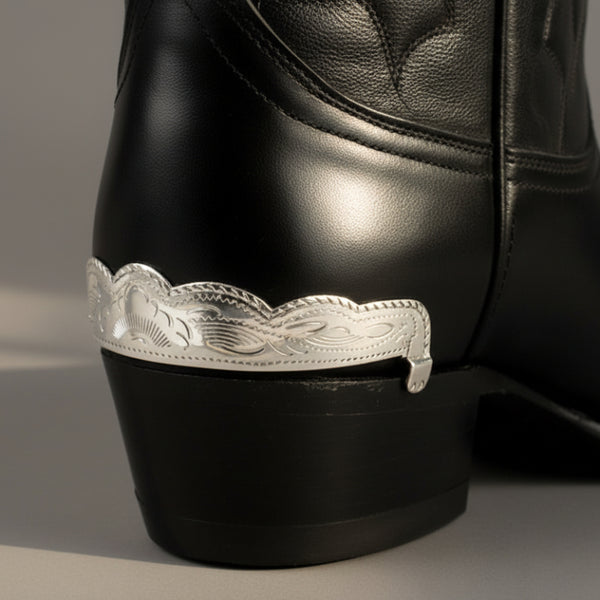 Silver Plated Cowboy Boot Heel Guards WX-36 | Buffalo Trader Online