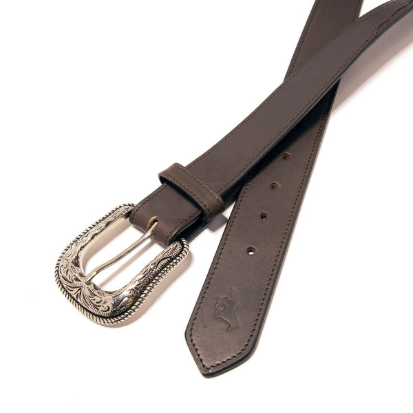 Barbed Wire Top Grain Brown Leather Belt XM-3400-BR05S | Buffalo Trader ...