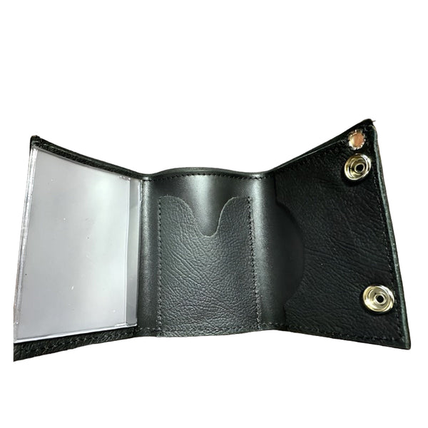 Black Leather Trifold Eagle & American Flag Chain Wallet LW-170 ...