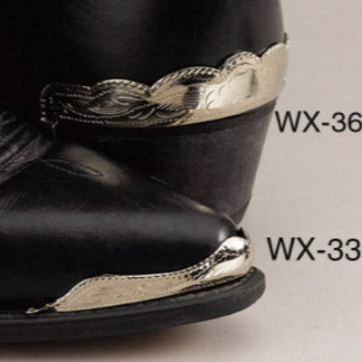 Silver Plated Cowboy Boot Heel Guards WX-36 | Buffalo Trader Online